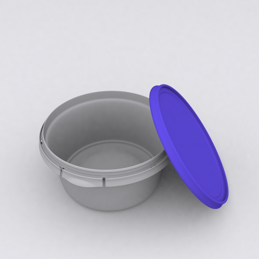 3D model white container blue lid - TurboSquid 1456851