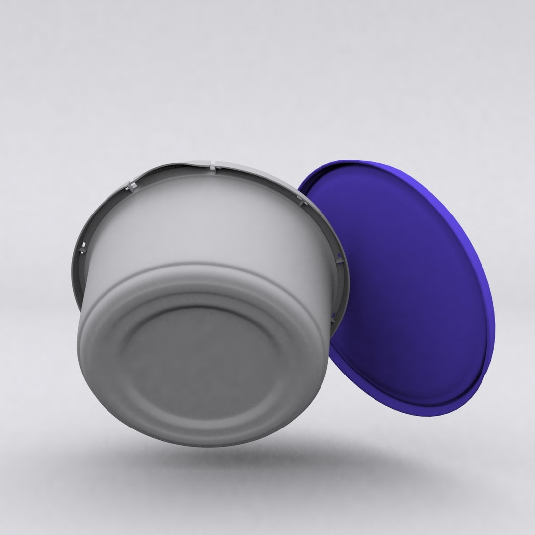 3D model white container blue lid - TurboSquid 1456851