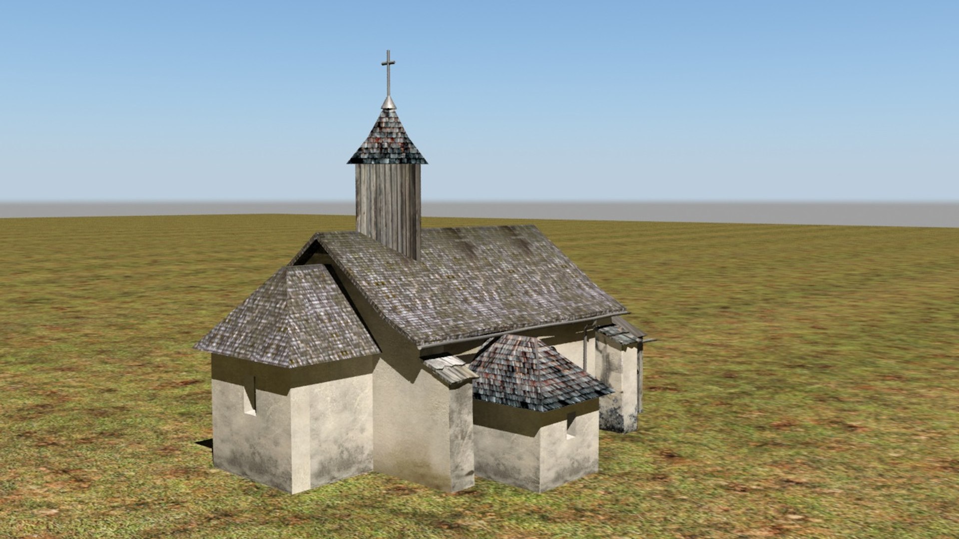 low-poly old chapel max
