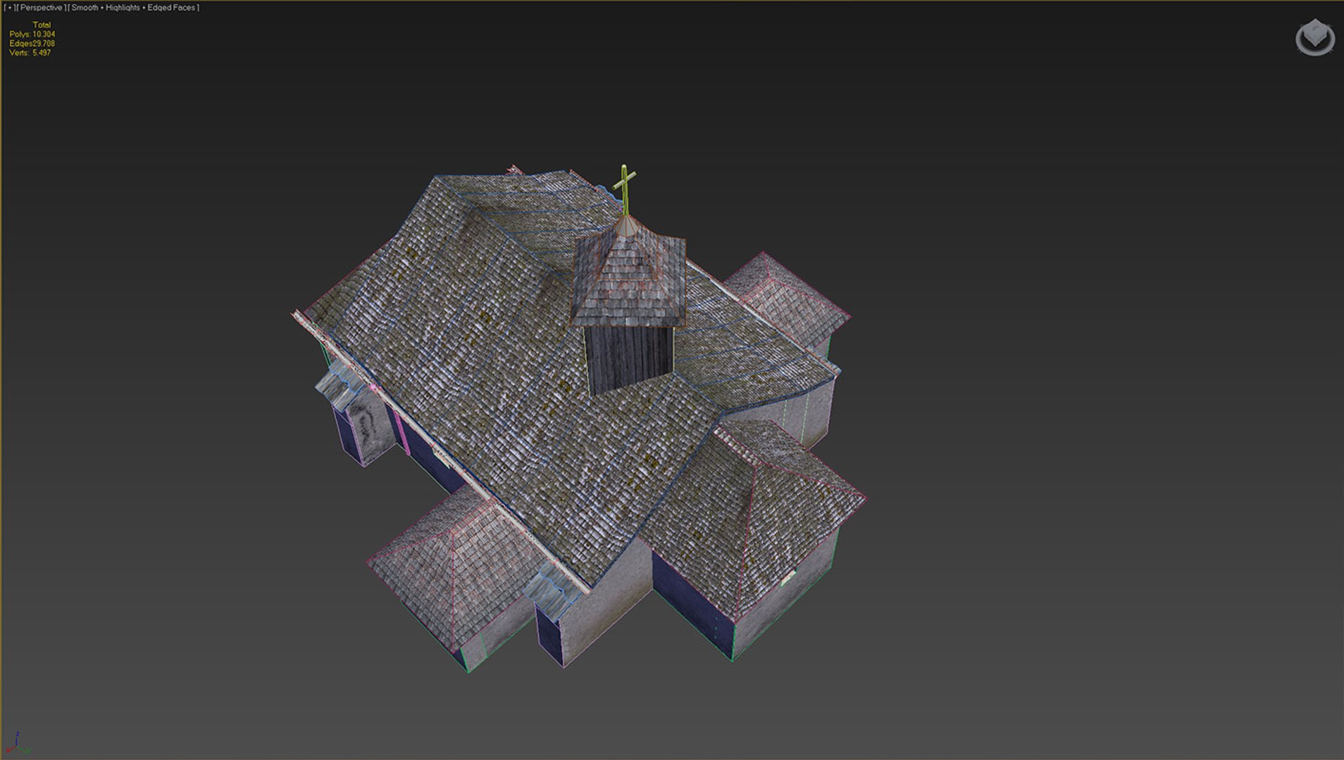 low-poly old chapel max