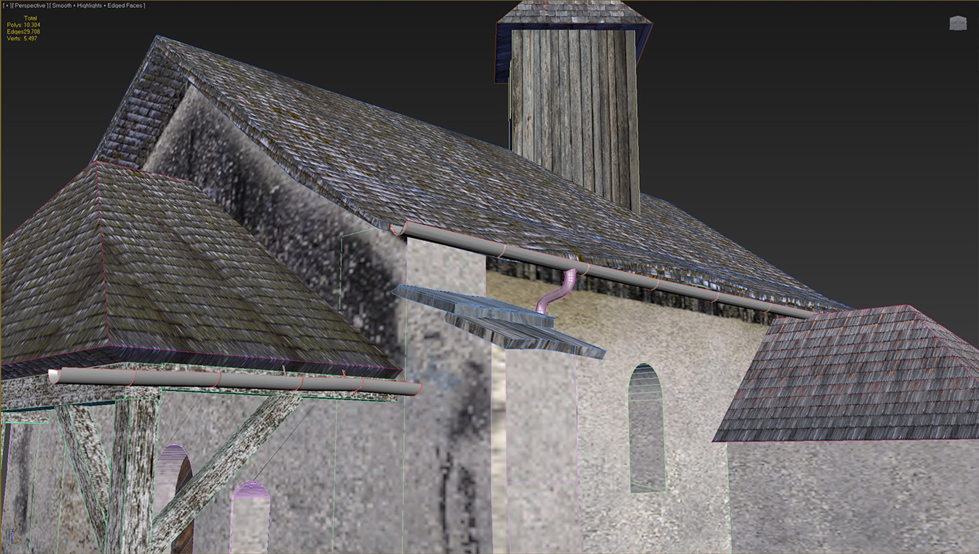 low-poly old chapel max