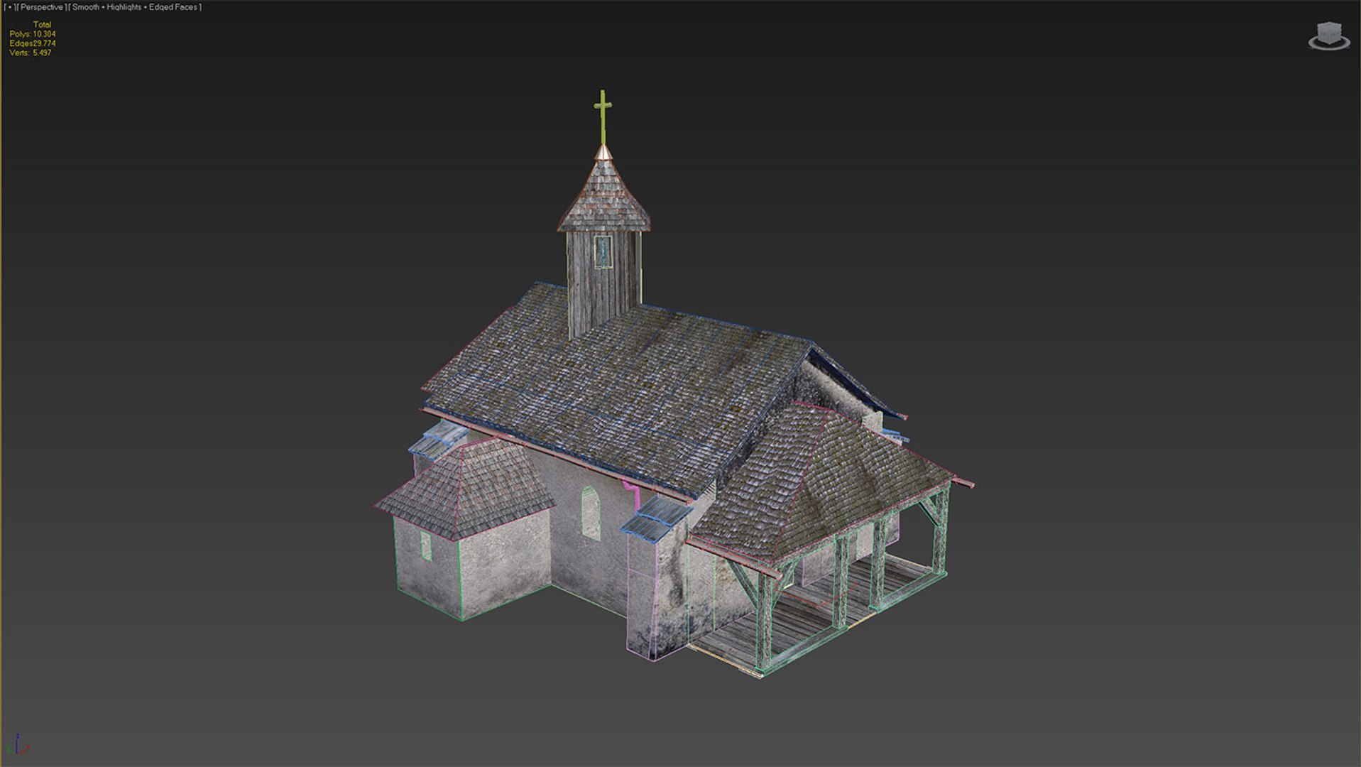 low-poly old chapel max