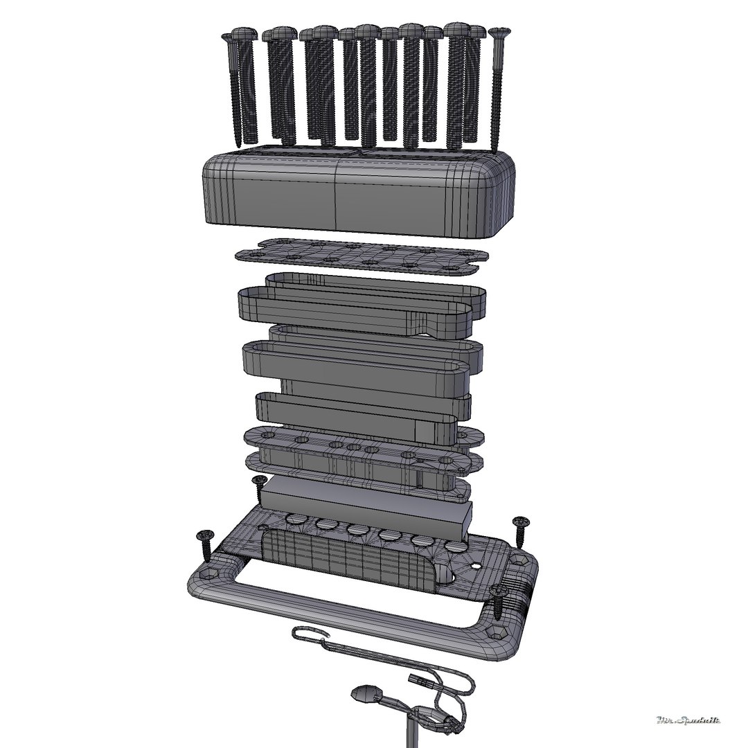 3d model filtertron pickup neck