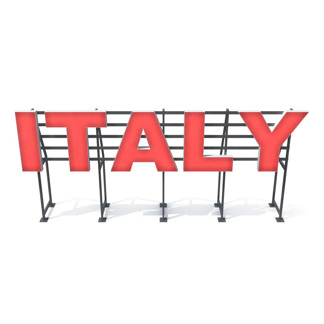 3D country sign italy - TurboSquid 1804920