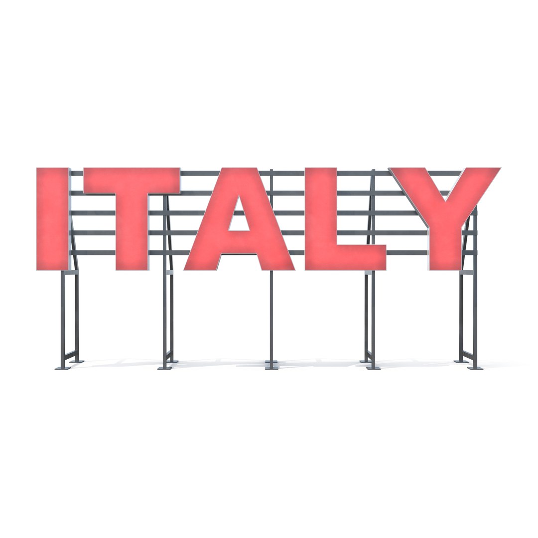 3D country sign italy - TurboSquid 1804920
