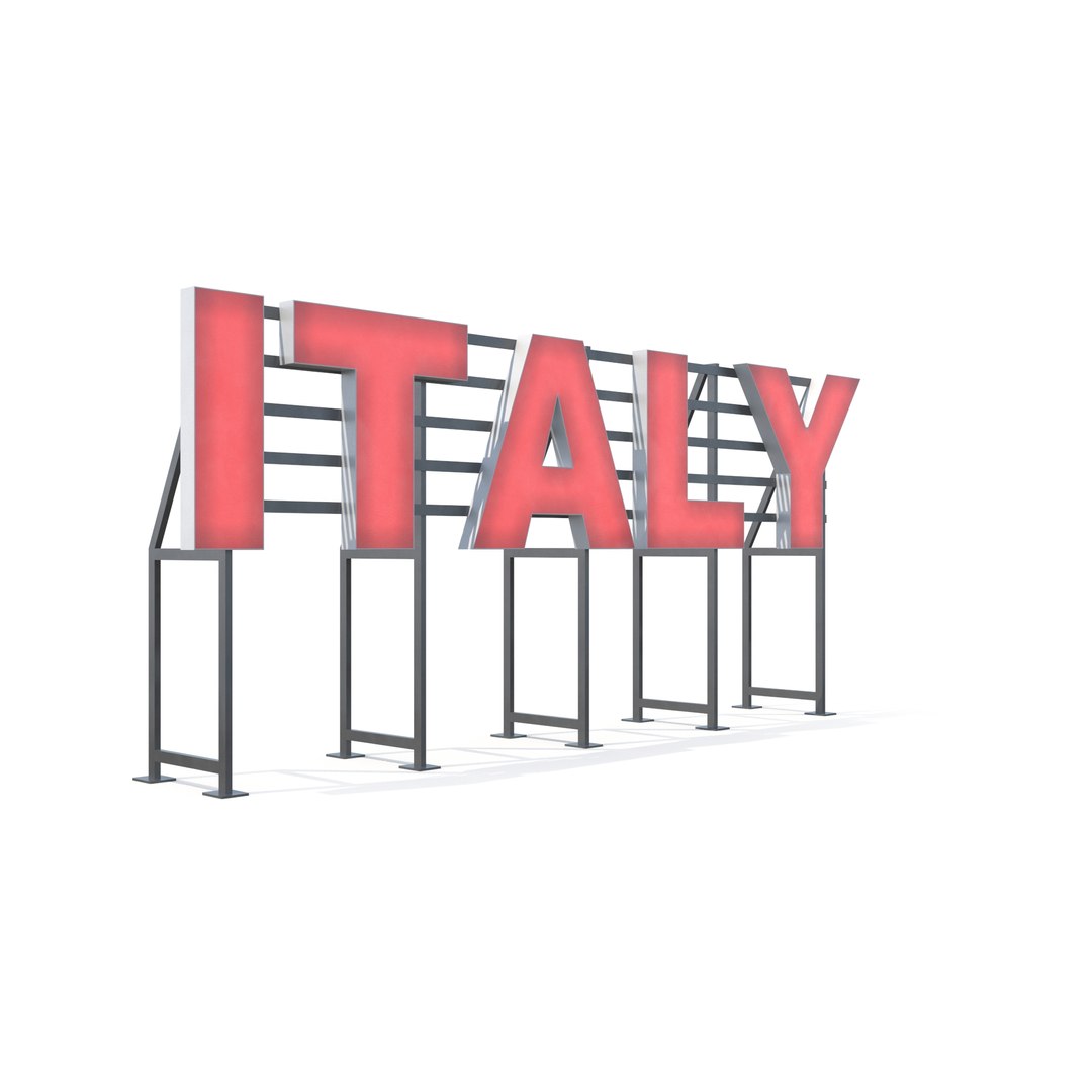 3D country sign italy - TurboSquid 1804920