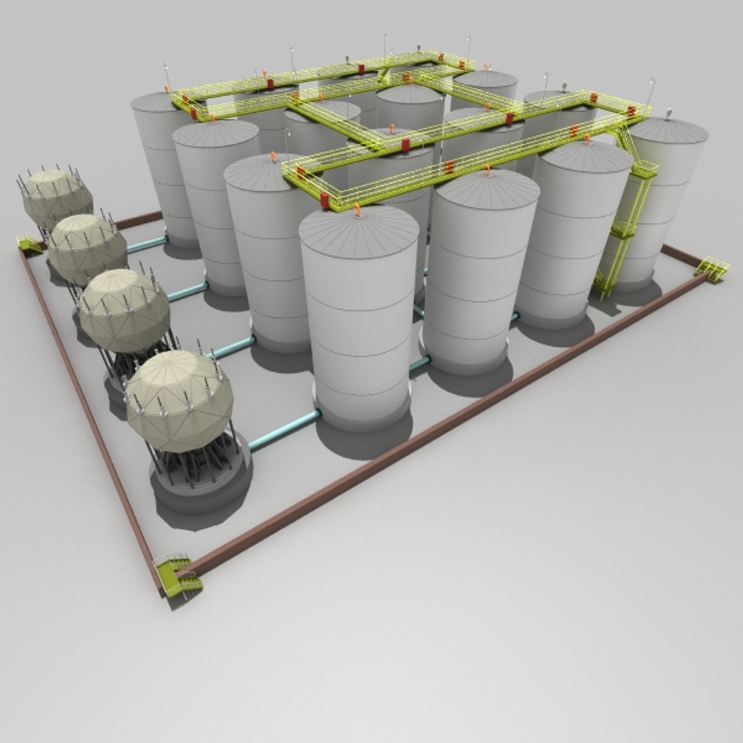 3D Model Oil Tanks - TurboSquid 1230472