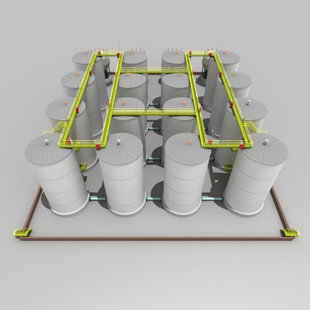 3D Model Oil Tanks - TurboSquid 1230472