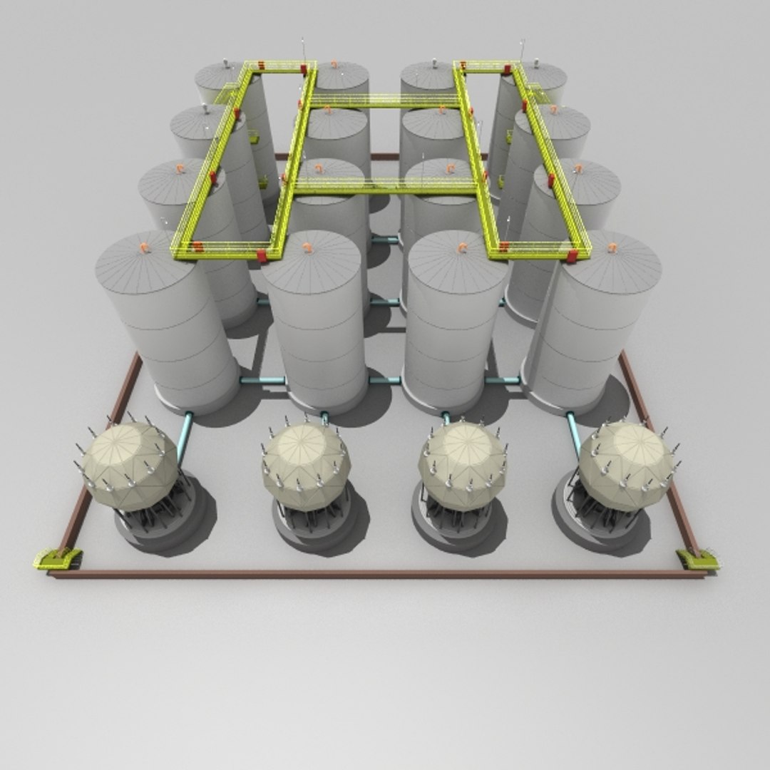 3D Model Oil Tanks - TurboSquid 1230472