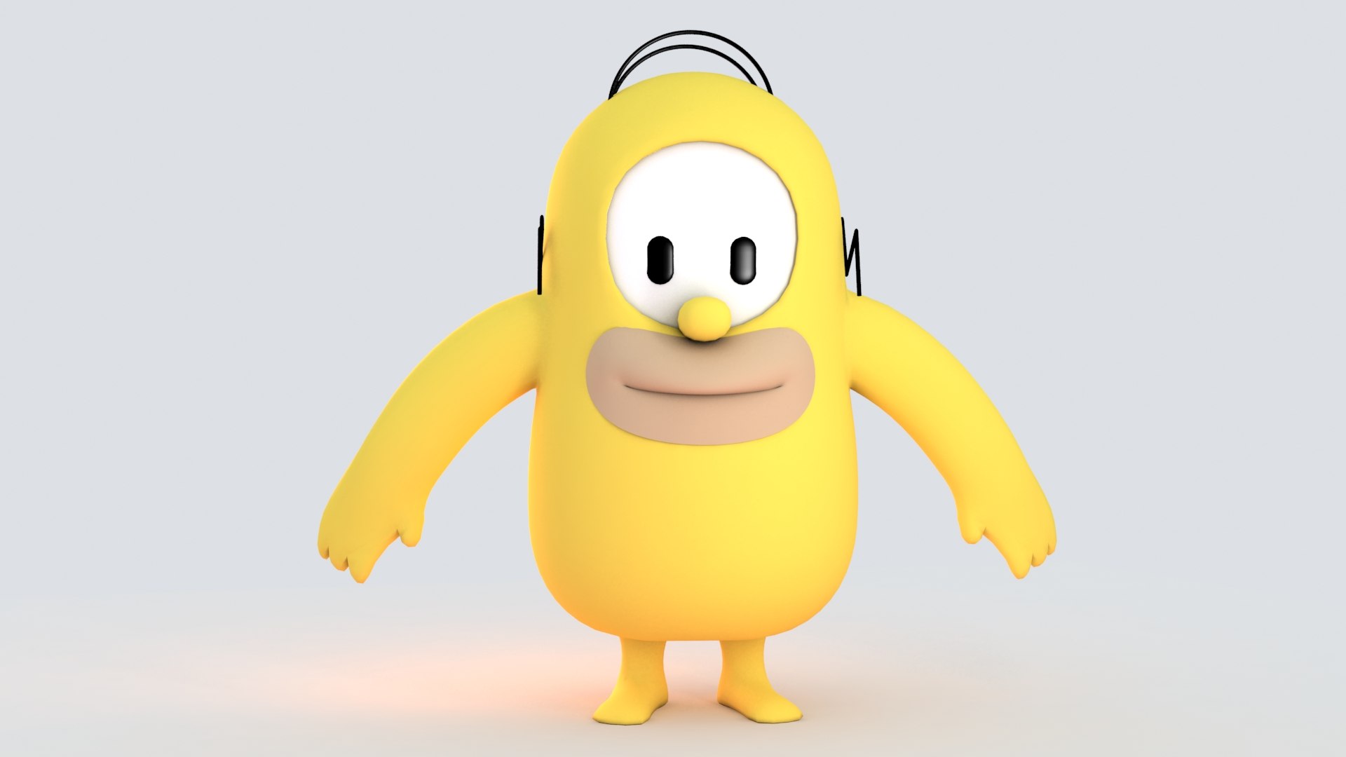 3D Fall Guy Homer Simpson - TurboSquid 1742370