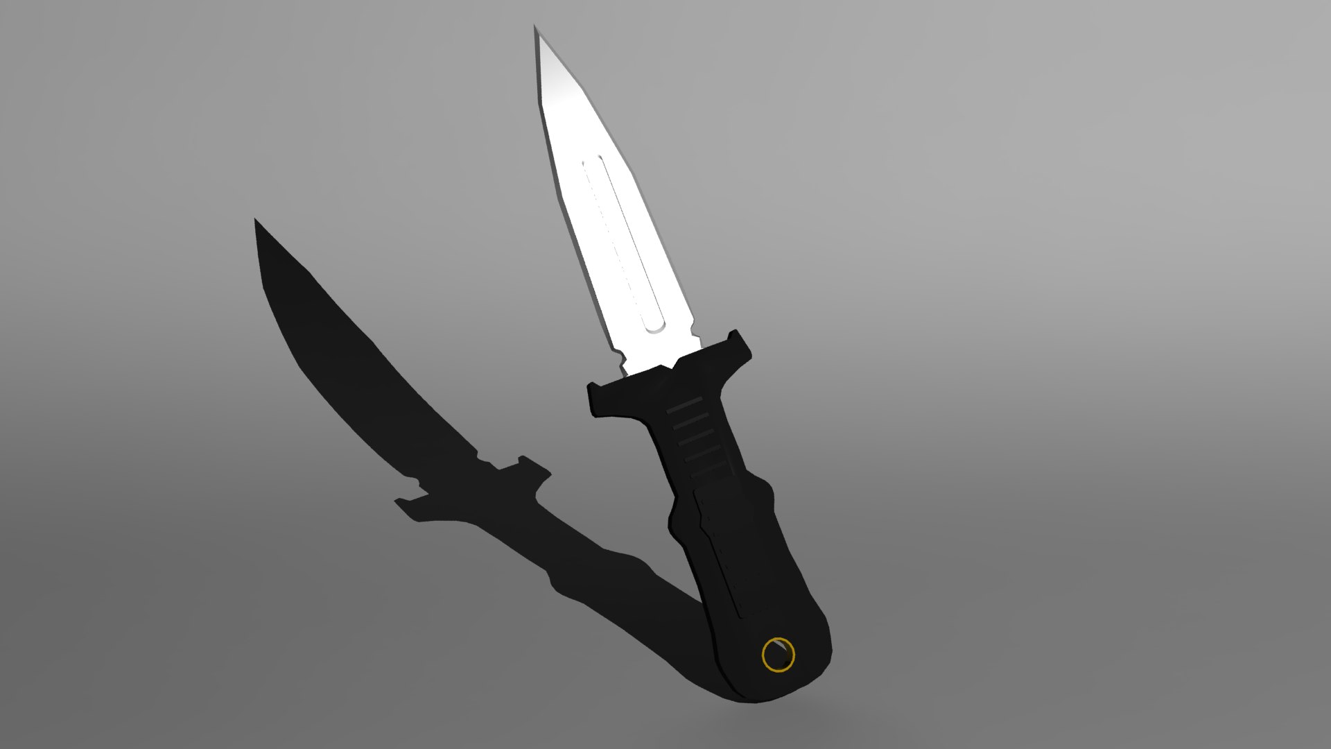 combat boot knife 3d model