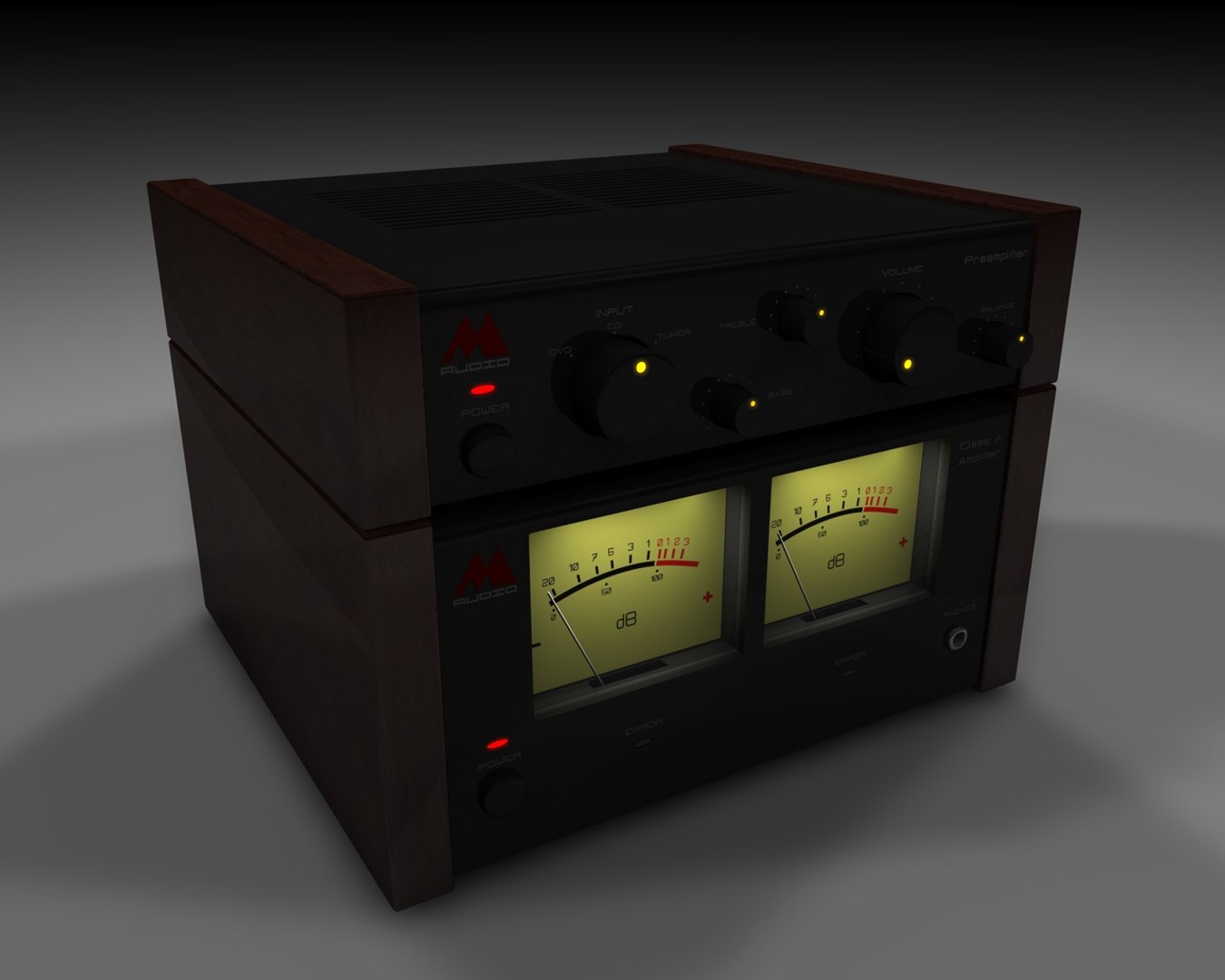 3d Amplifier Set Model