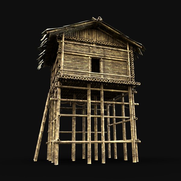 BAMBOO HOUSE JUNGLE WATCHTOWER HUT SURVIVAL CASTAWAY CABIN AAA 3D 모델 ...
