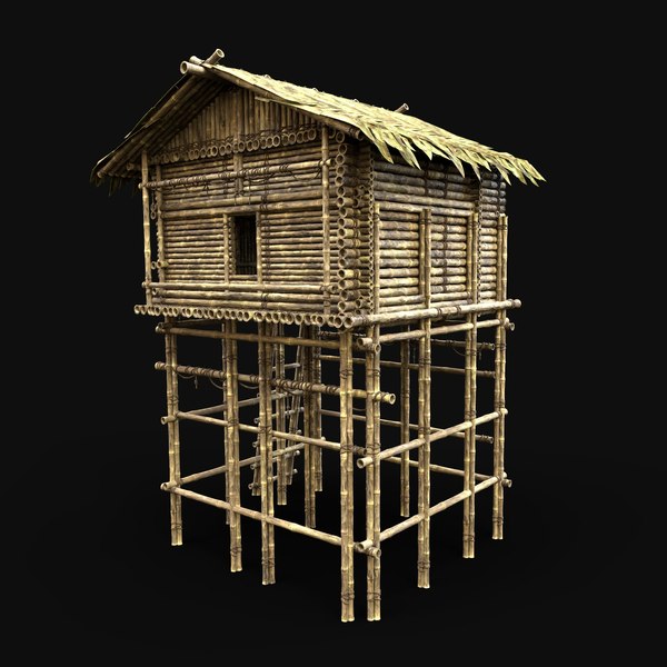 BAMBOO HOUSE JUNGLE WATCHTOWER HUT SURVIVAL CASTAWAY CABIN AAA 3D 모델 ...