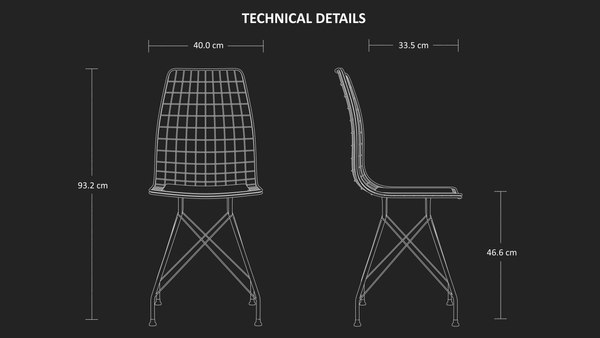 Realistic Wire Chair 3D model - TurboSquid 1839278