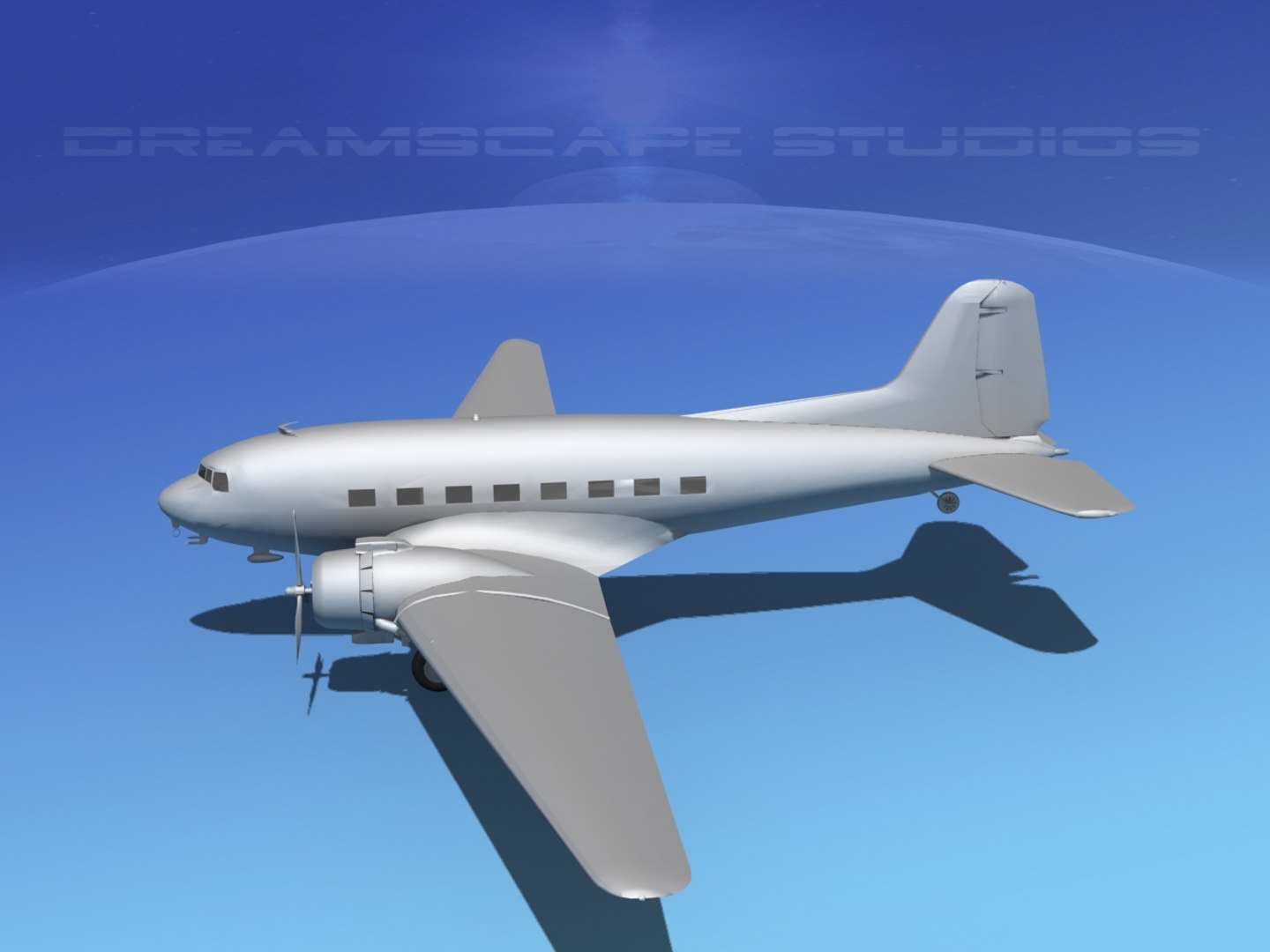 3d Model Dc-3 Base Douglas