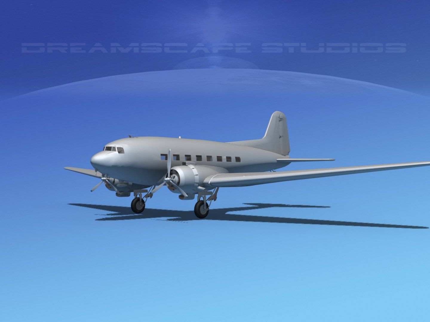 3d Model Dc-3 Base Douglas