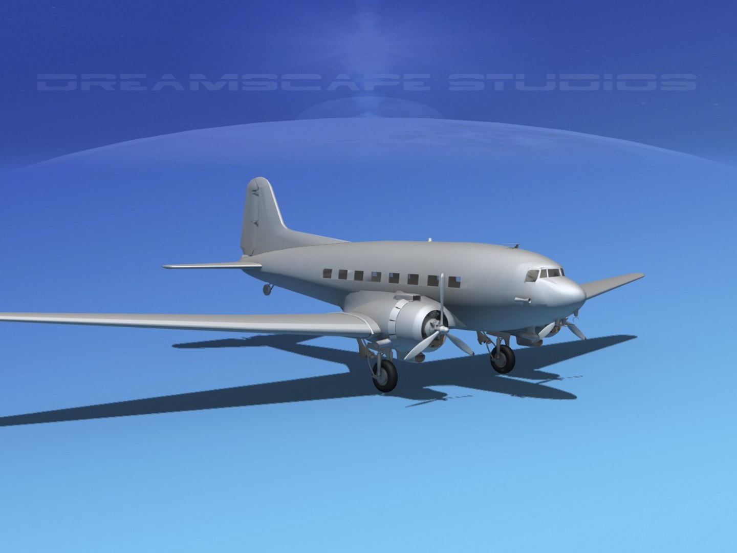 3d Model Dc-3 Base Douglas