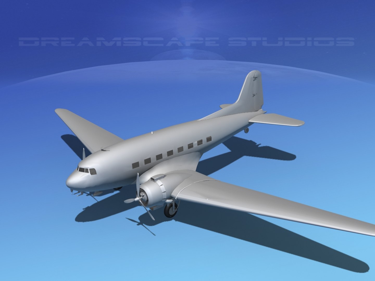 3d Model Dc-3 Base Douglas