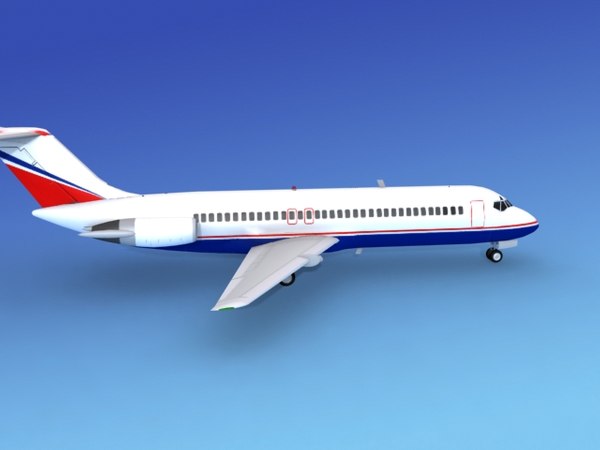 3d douglas dc-9 dc-9-30 model