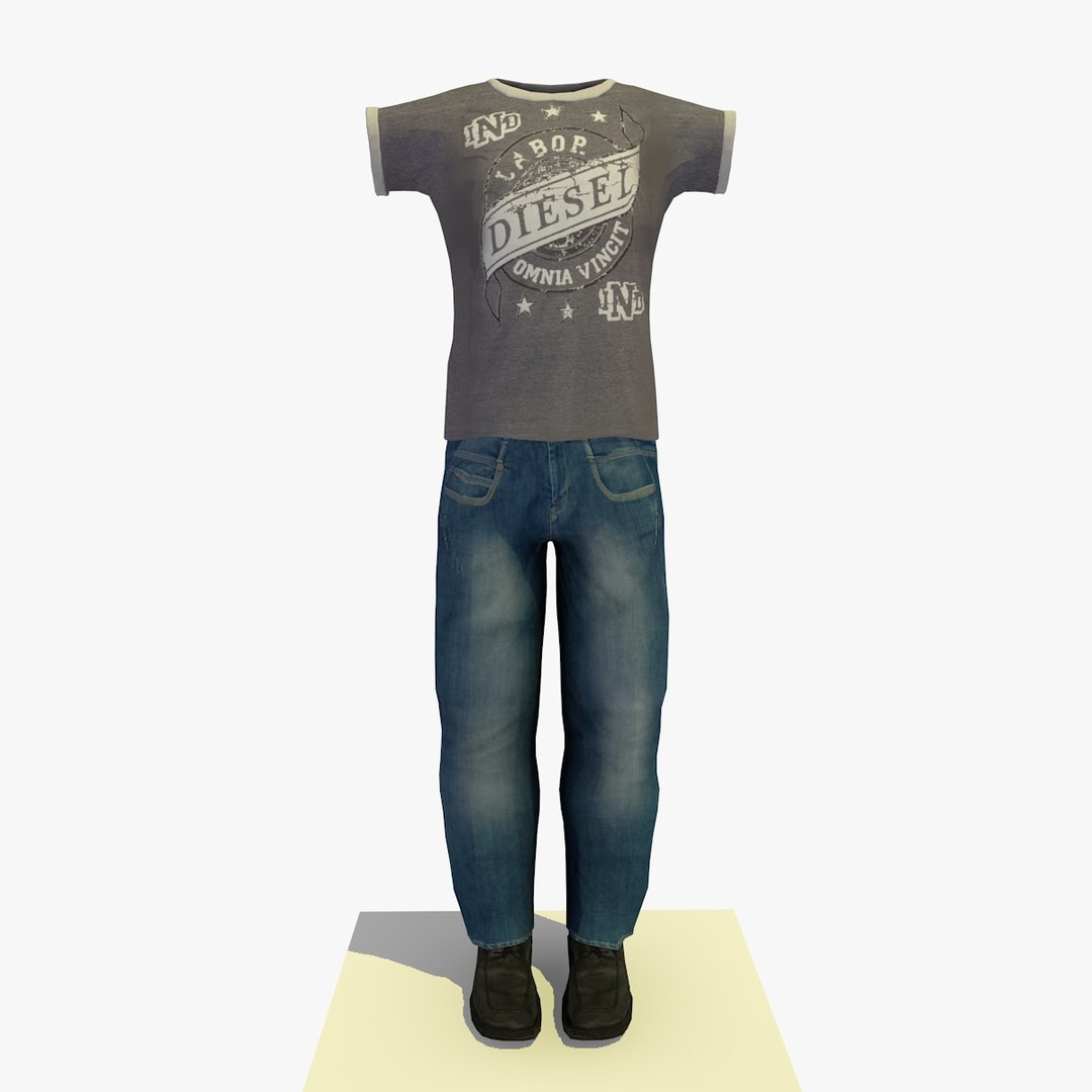 man clothes 3d obj