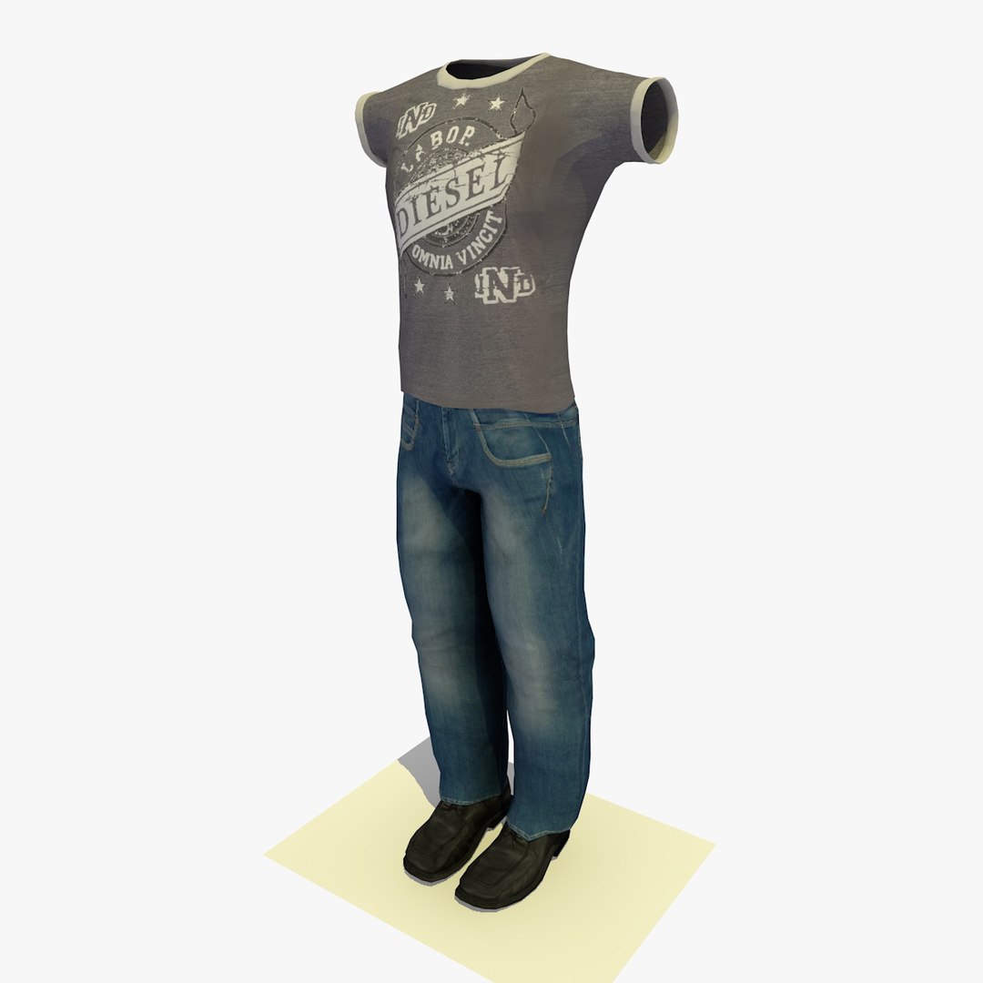 man clothes 3d obj