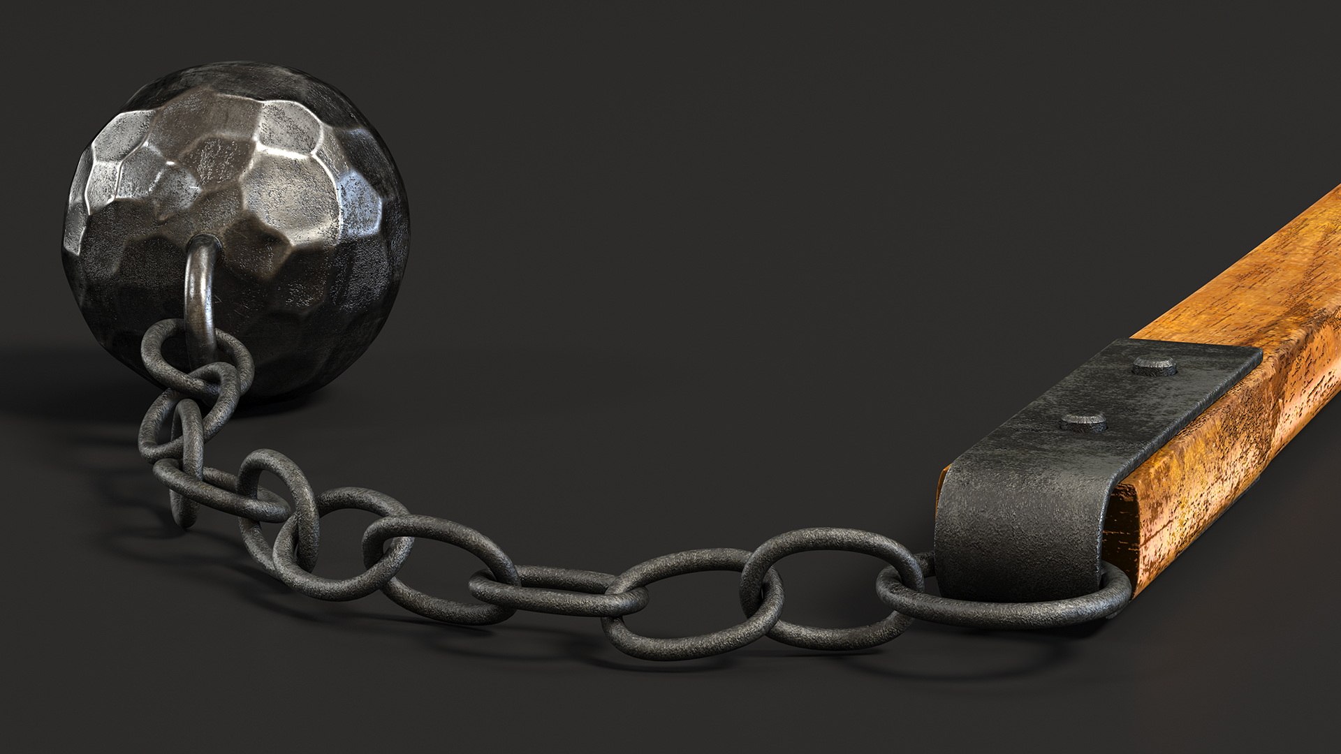 3d Medieval Flail Ball Chain