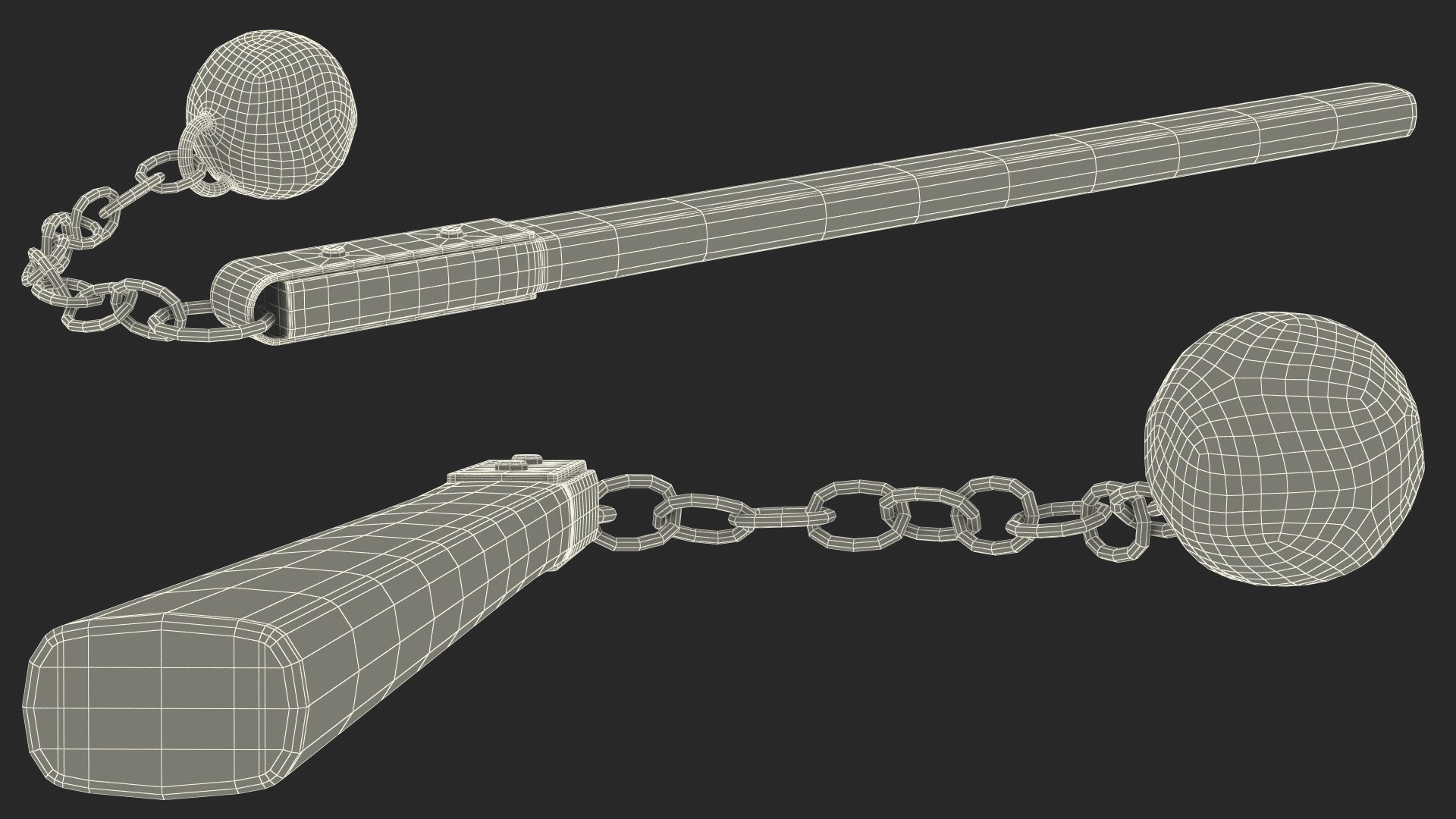 3d Medieval Flail Ball Chain