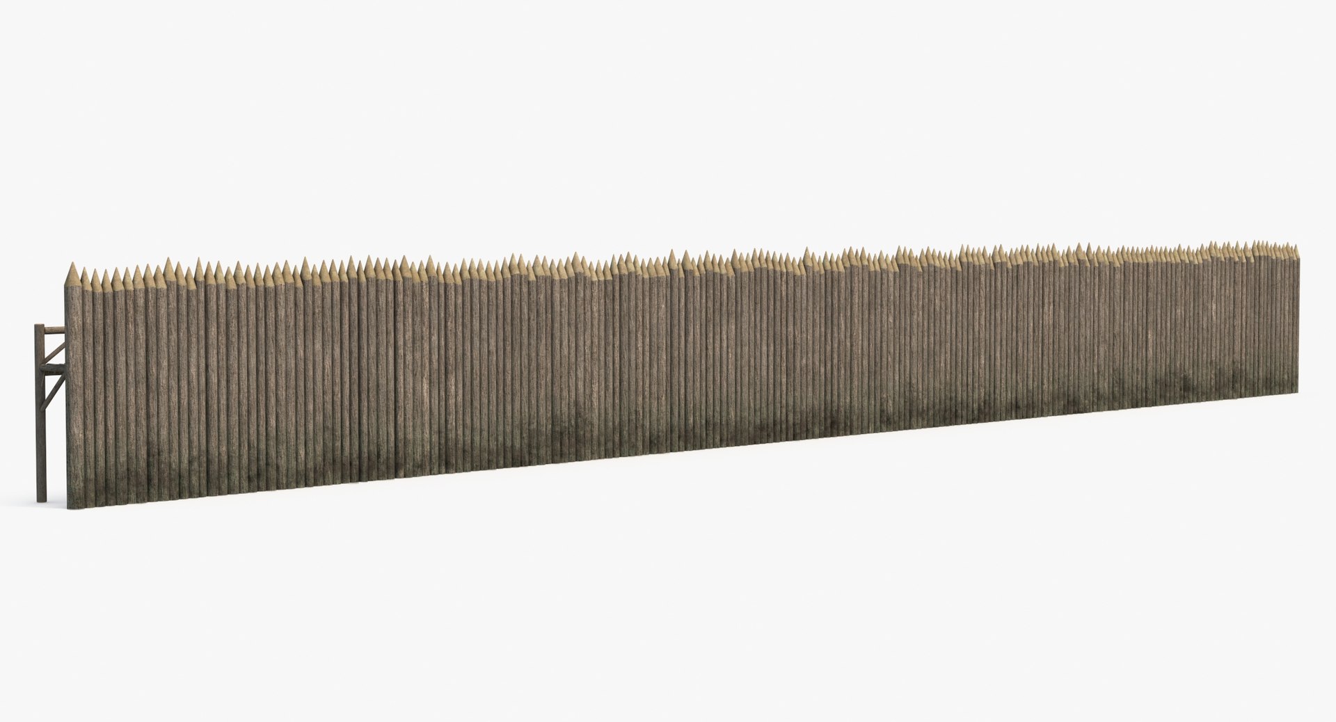 3D Medieval Fortress Wooden Wall Fortification 01 - TurboSquid 2079927