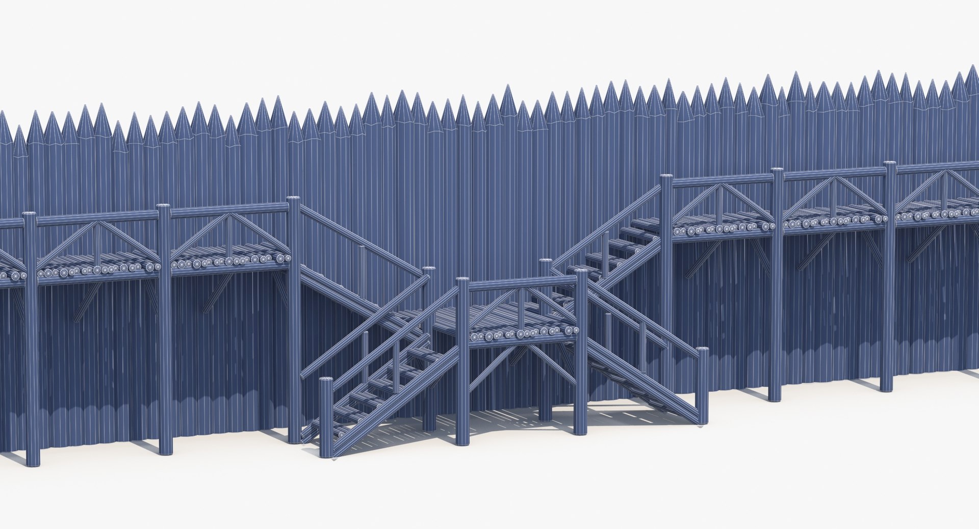 3D Medieval Fortress Wooden Wall Fortification 01 - TurboSquid 2079927