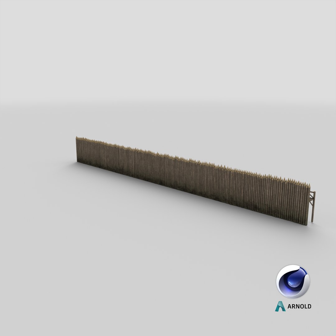 3D Medieval Fortress Wooden Wall Fortification 01 - TurboSquid 2079927