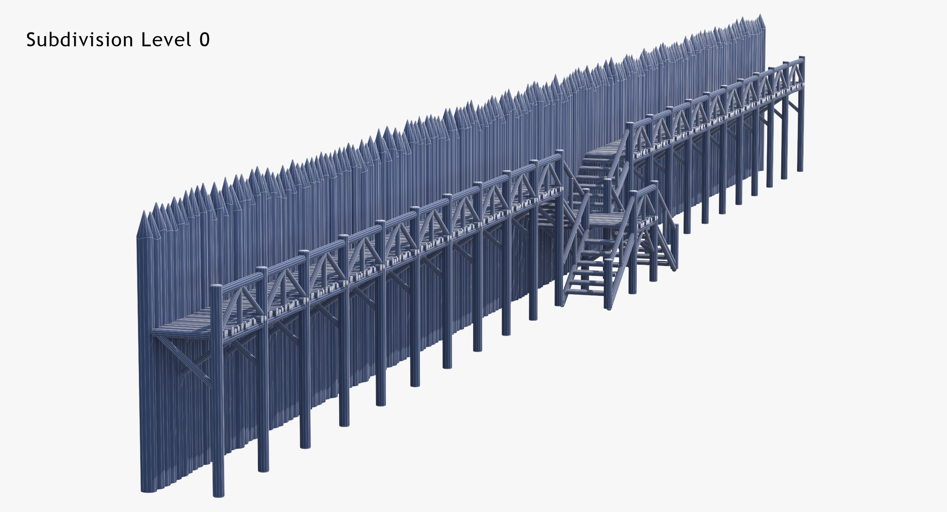 3D Medieval Fortress Wooden Wall Fortification 01 - TurboSquid 2079927