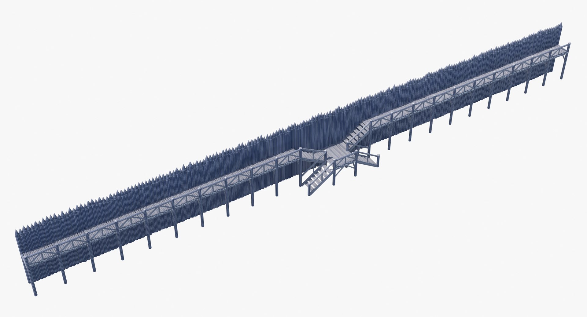 3D Medieval Fortress Wooden Wall Fortification 01 - TurboSquid 2079927