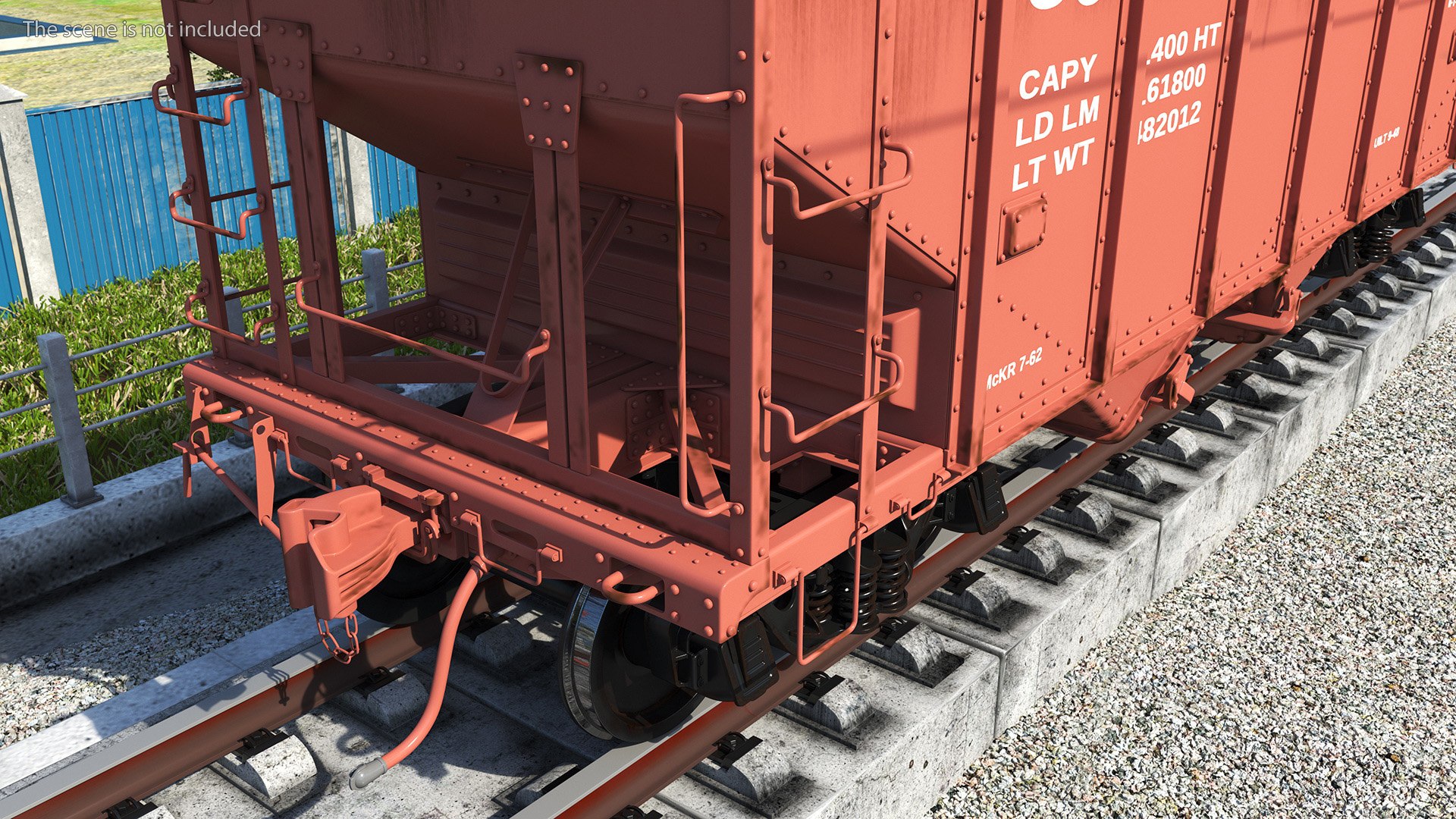 3D 2 Bay Covered Hopper model - TurboSquid 2148569