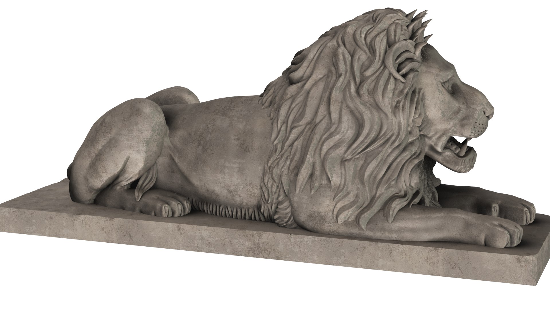 Stone Lion Sitting Sculpture 3D Model - TurboSquid 1757662