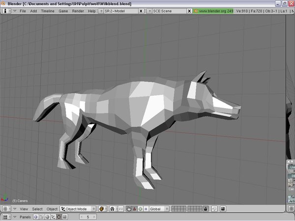 3d model wolf pelt