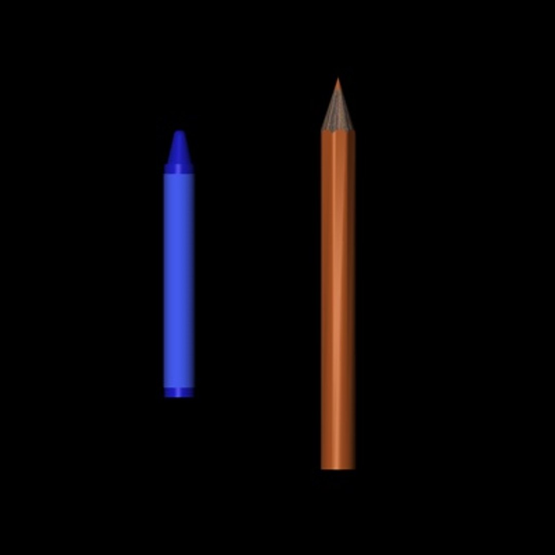 Free Crayons 3d Model