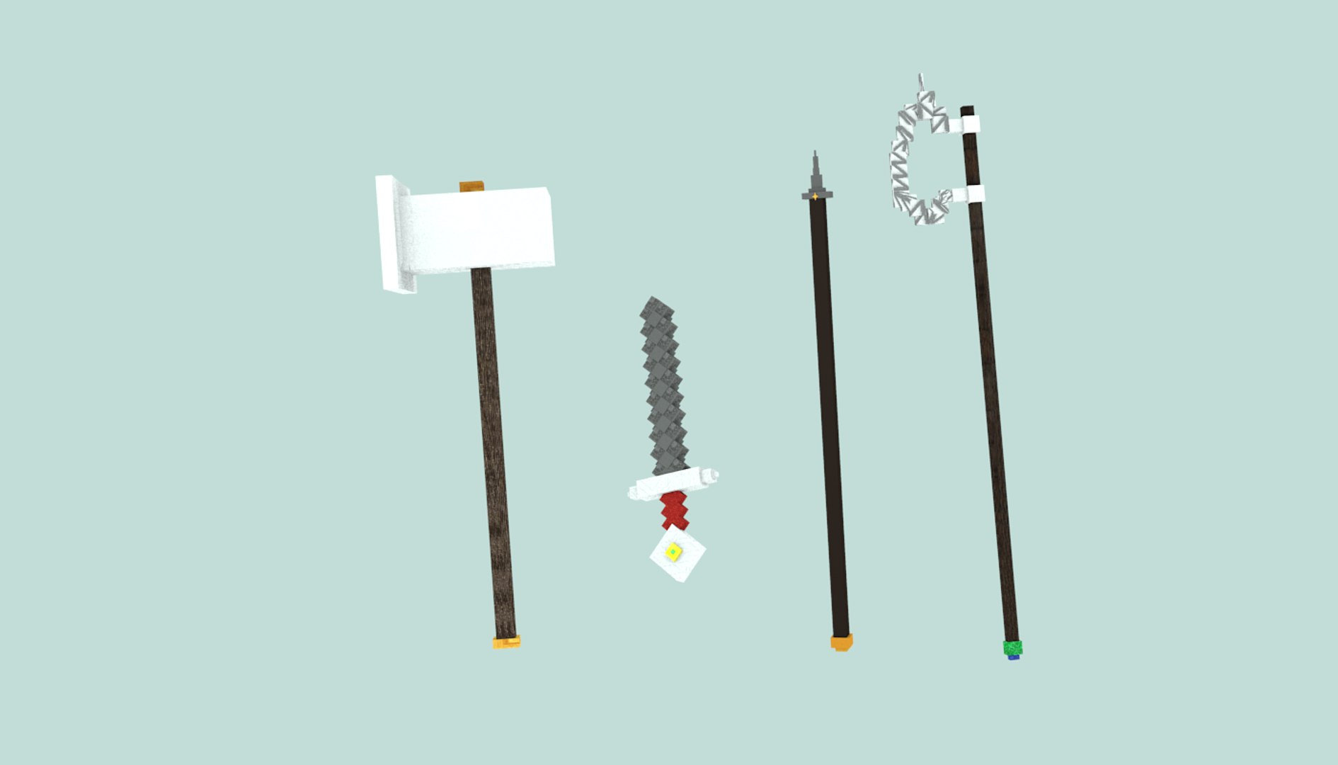 3D Minecraft Weapon Model - TurboSquid 1333733