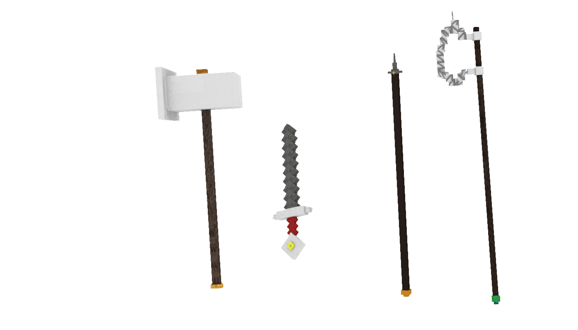 3D Minecraft Weapon Model - TurboSquid 1333733