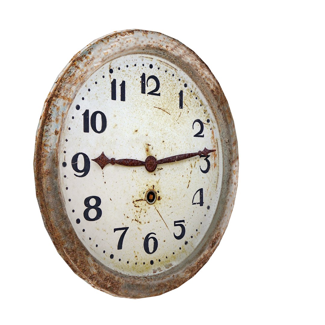 3D rusty wall clock - TurboSquid 1544642