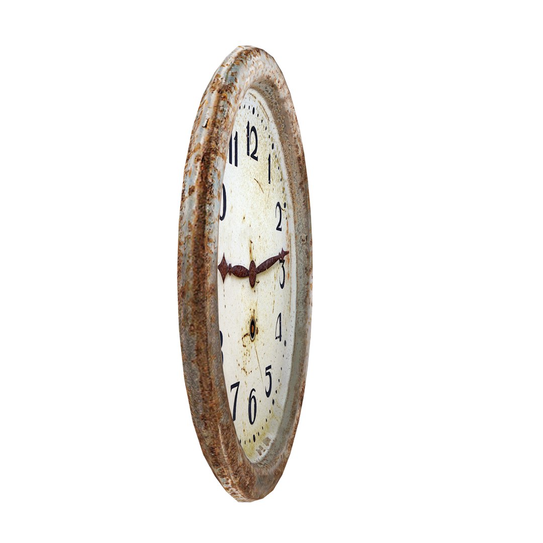3D rusty wall clock - TurboSquid 1544642