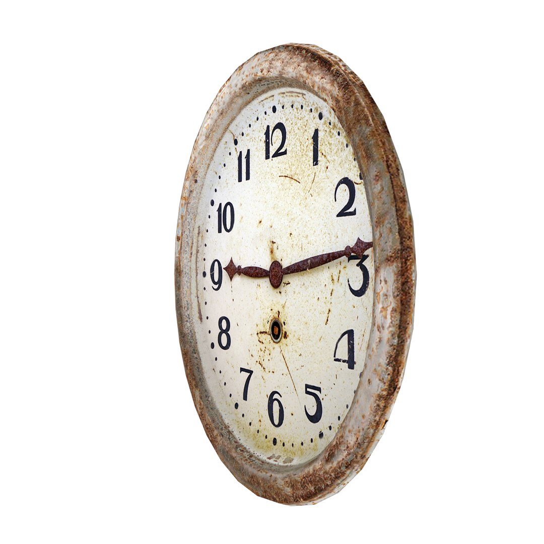 3D rusty wall clock - TurboSquid 1544642
