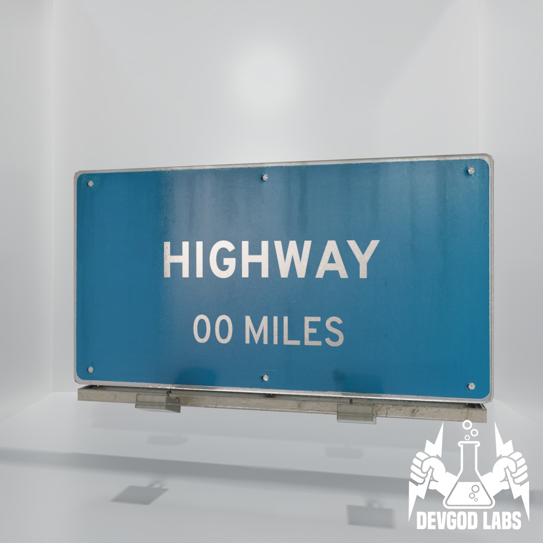 Highway Sign Pack Template 3D Model - TurboSquid 1307766