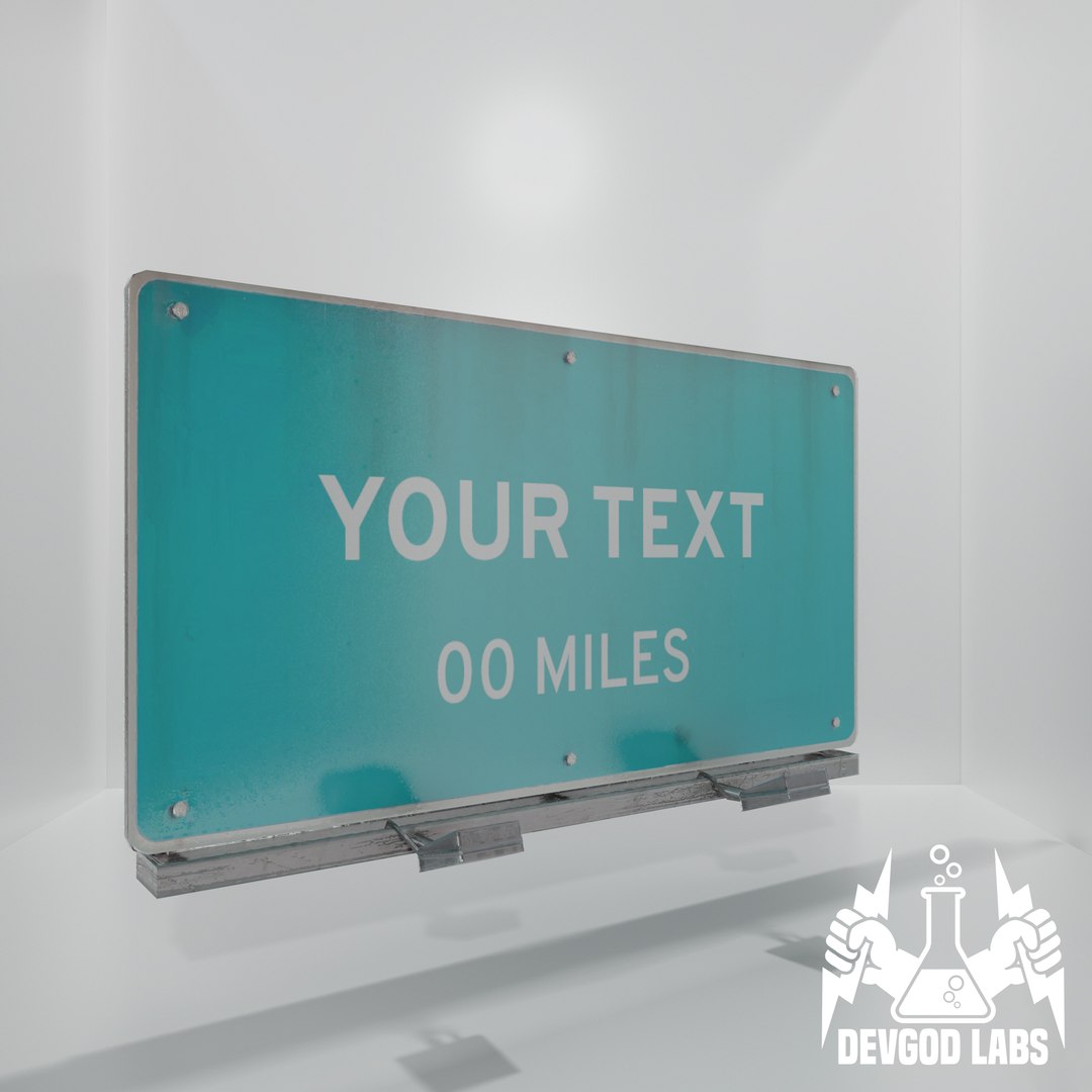 Highway Sign Pack Template 3D Model - TurboSquid 1307766