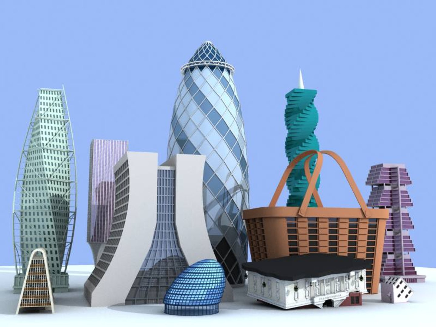 3d Model Unique Buildings Vol 2