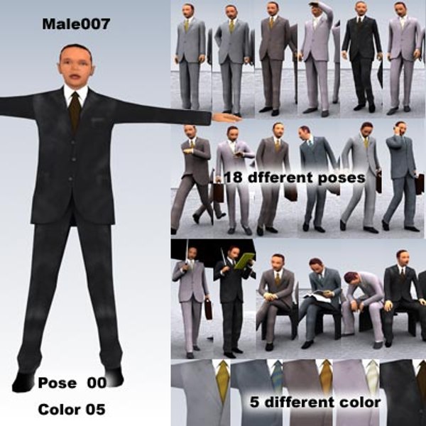 male man people 3d model