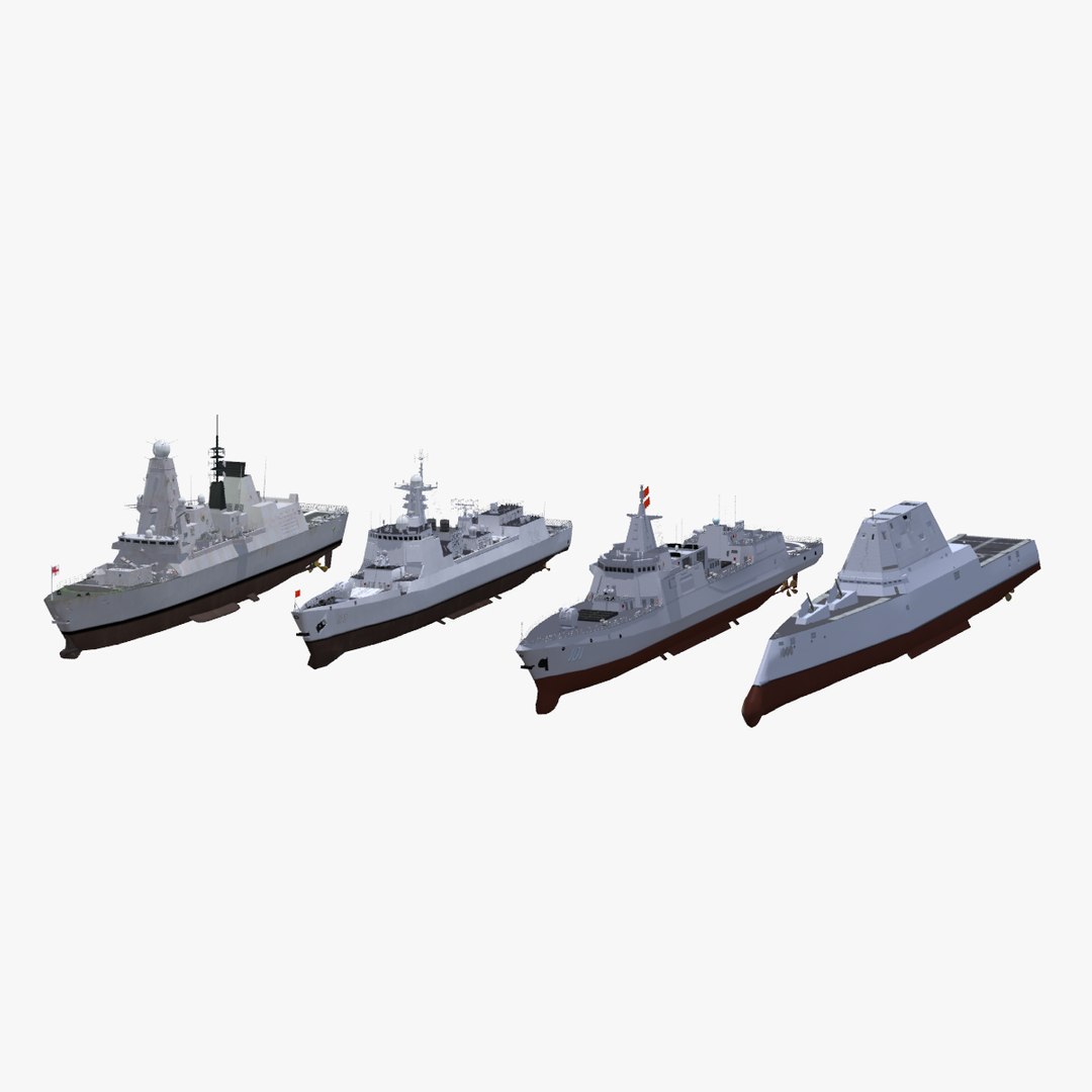 055 052D Type45 Zumwalt Destroyer Collection 3D Model - TurboSquid 2025780