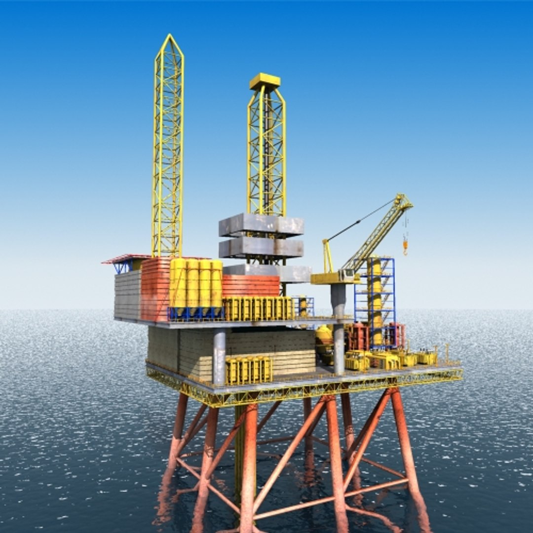 Offshore Fixed Oil Platform 3d Model