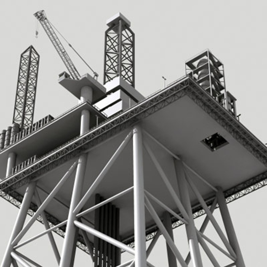 Offshore Fixed Oil Platform 3d Model