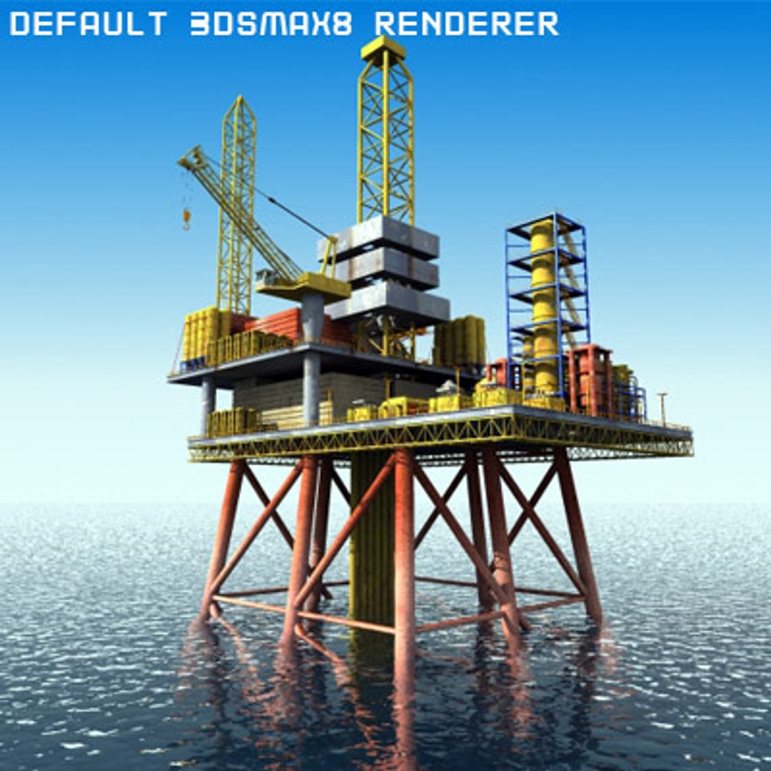 Offshore Fixed Oil Platform 3d Model